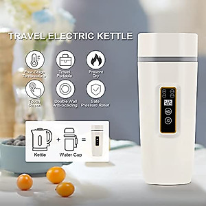 Travel Electric Kettle, 4 Temperature Settings Small Portable Kettle for Fast Boiling Water, Electric Mini Coffee Kettle 304 Stainless Materials, Auto Shut-Off & Boil Dry Protection, BPA-Free 350ml