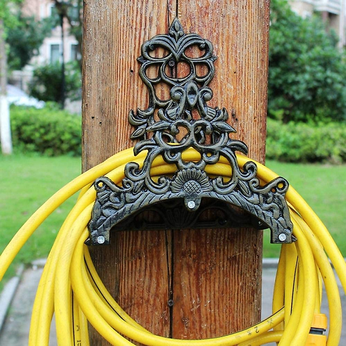 Riyyow European Retro cast Aluminum Aristocratic Logo Wrought Iron Garden Water Pipe Rack Gardening Frame Garden Home furnishings Wall Decoration
