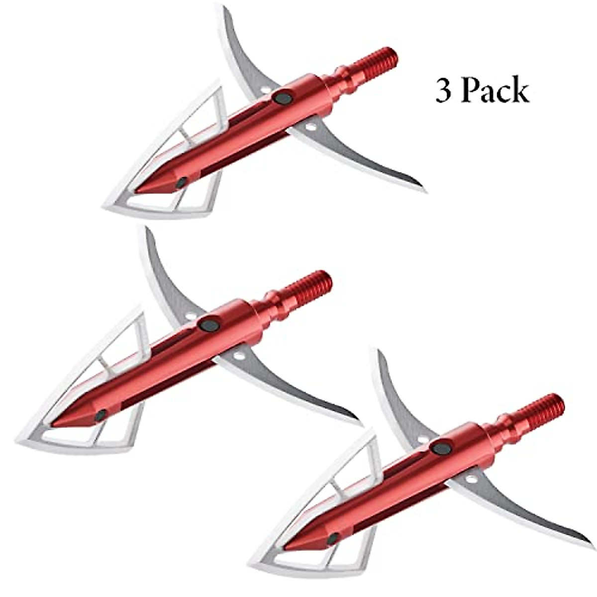 BLOODSPORT Gravedigger Extreme 4-Blade Hunting Hybrid Mechanical Broadhead with Cut-on-Contact Tip - 100 Grains | 2.25" Cutting Diameter | 3 Pack