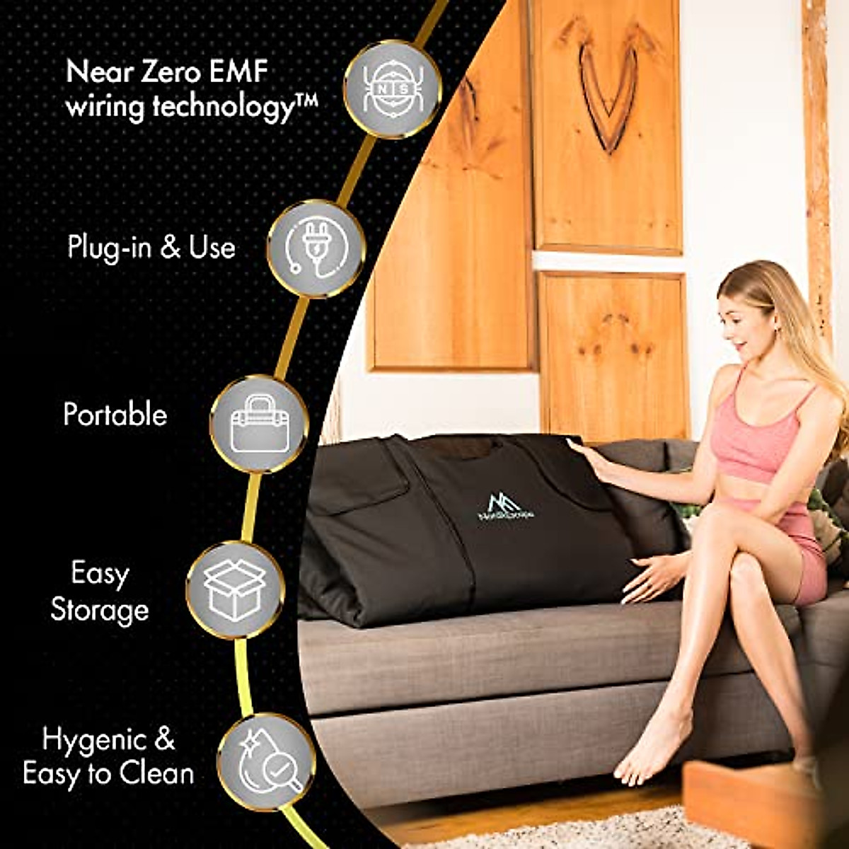 NordikEscape Infrared Sauna Blanket Zero EMF (70"x36") - Far Infrared Blanket Sauna for Detox and Relaxation - infared Sauna Blanket - Infrared Sauna Bag - Sauna Manta - Portable Home Sauna