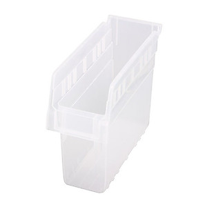 Quantum QSB801CL Store-MAX Shelf Bin, 11-5/8" Length x 4-1/8" Width x 8" Height, Clear, Pack of 36