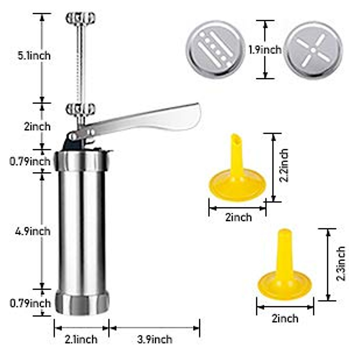 Cool Cook Cookie Press Machine Stainless Steel Biscuit Extruder Press Cookie Gun Kit Set DIY Biscuit Maker Baking Decoration Supplies