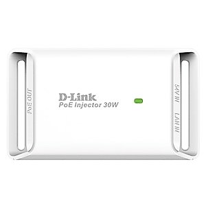 D-Link PoE Injector Adapter 1 Port Gigabit Power Over Ethernet DC Powers IP Camera, Access Points, VoIP Phones (DPE-301GI)