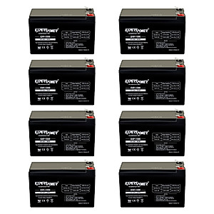 ExpertPower® 12V 8AH Sealed Lead Acid (SLA) Battery Replacement for APC Back-UPS ES 550VA Pro 1300/1500 Liftmaster CSL-24VDC Slider Gate Opene - F2 Terminals / 8 Pack