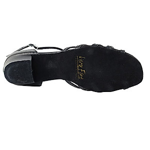 Very Fine Dancesport Shoes - Ladies Salsa, Latin, Rhythm Ballroom Practice Dance Shoes 802 Classic - 1.5-inch Heel Comfortable & Shoe Bag (Black Leather, Size 9)