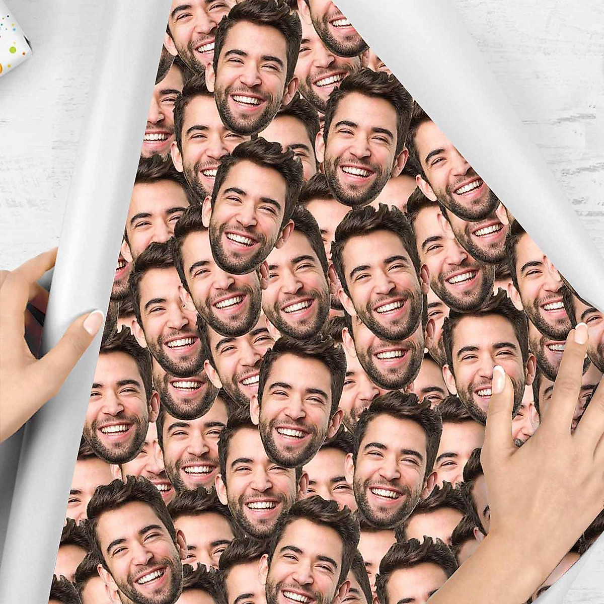 Jaydouble Custom Gift Wrapping Paper Personalized Wrapping Paper with Face Gift Wrap Paper Roll Funny Cute Wrapping Paper for Teens Kids Women Men Mom Dad Wedding