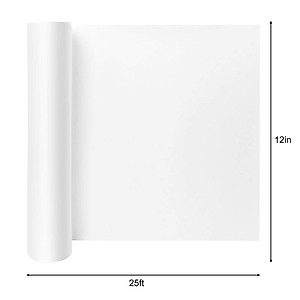 Sghuo White Vinyl 12 Inches by 25 Feet Self Adhesive Vinyl Matte White Permanent Vinyl Roll for Signs, Scrapbooking, Silhouette Cameo