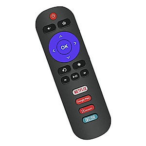 Universal Remote Control Compatible with TCL Roku TVs with Google Play EstrellaTV DEEZER Netflix Shortcut Key