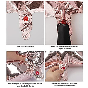 Rose Gold 60 Number Balloons Big Giant Jumbo Large Number 60 Foil Mylar Balloons for Women Men 60th Birthday Party Supplies 60 Anniversary Events Decorations-40 inch