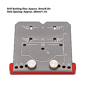 Stainless Steel Cup Style Concealed Hinge Jig with Clamp,35mm Drilling Guide Hole Punch Locator Kit for Cabinet Door Hinges Inset Improve Mounting Efficiency (S)