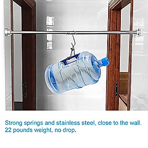 TEECK Shower Curtain Rod, 48-85 Inch Adjustable Tension Spring, Premium Stainless Steel, Anti-Slip, No Driling, No Rust, for Bathroom,Silver,Easy to use
