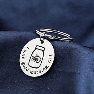 BLEOUK What About Bob Keychain 90s Comedy Movie Fans Gift I Said Good Morning Gill (good morning Gill)