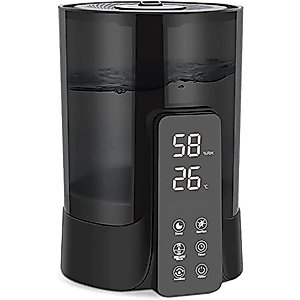ORIbox Cool Mist Humidifier for Bedroom (6L) - Filterless, Quiet, Ultrasonic - Large Room Home Air Diffuser with Essential Oil Tray, Black