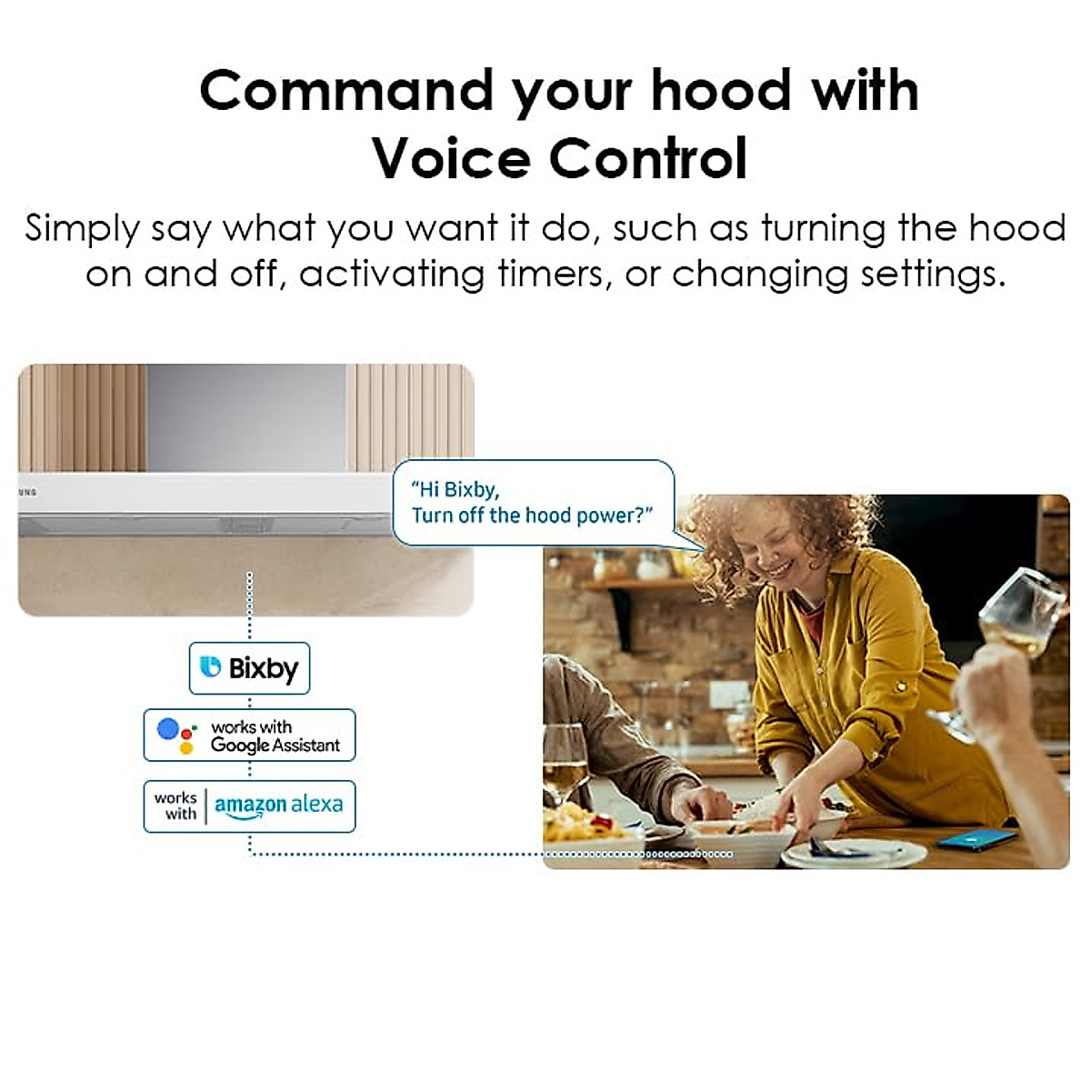 Samsung 30" Bespoke Smart Wall Mount Hood in Clean Grey, NK30CB600WCGAA