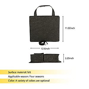 Yonput 1 PC Car Seat Back Organizer Large Capacity Felt Car Storage Bag Durable Multi Function Universal Hanging Car Seat Organizer for Kids and Adults (White)