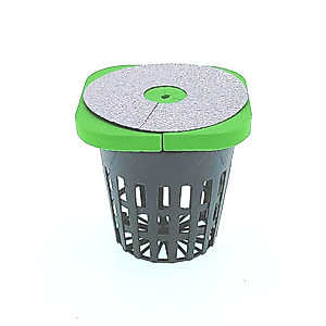 HORTIPOTS 2-Layered Clone Collars w 2 in Net Pots & Reflective Lids, Replacement for 24-Sited DWC Cutting Clone & Seedling Root System (4-Colored Pack of 25)