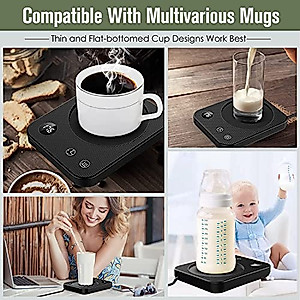 Coffee Mug Warmer, Smart Coffee Cup Warmer, Mug Warmer with 3 Temperature Settings, Coffee Mug Warmer with Auto Shut-Off, Candle Warmer Plate, Electric Beverage Warmer for Coffee, Tea, Milk (Black)