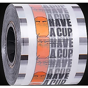 JIAWANSHUN Cup Sealing Film Cup Sealer Film 90-105mm (3.5"- 4") 3000 pcsfor Boba Tea for Bubble Milk Tea Cup Sealing Film Roll