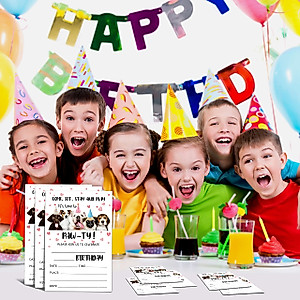 YSTEP Dog Birthday Party Invitations, 20 Invite Cards with Envelopes, 4"x6" Dog Pawty Birthday Party Invites - A15