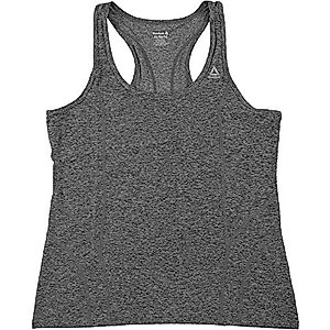 Reebok Womens Marled Jersey Racerback Tank Top, Black, Small