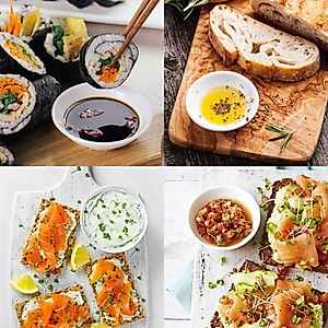 UIBFCWN Sauce Dish Dipping Bowls, 30 Pack Ceramic Dip Bowls Set, 1.2 Oz Soy Sauce Dish, White Dipping Bowls Bulk, Asian Sauce Bowls for Ketchup, BBQ, Condiments, Appetizer