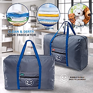 BUBBLE Traveling Laundry Bag, Camp Laundry Bags With Strap, Large Laundry Bags for Travel, Dirty Clothes Bag, Washable Nylon Laundry Bag With Handles For Boys Girls College Students Heavy Duty