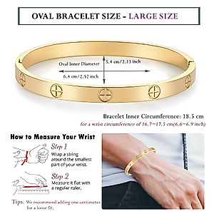 RIMRIVA Gold Bangle Bracelets for Women Trendy Stack Cross Bracelet Love Bangle Friendship Stainless Steel Jewelry Anniversary Graduation Birthday Wedding Christmas Gift Stocking Stuffers Women