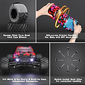 HAIBOXING 1:12 Scale RC Cars 903 RC Monster Truck, 38 km/h Speed Hobby Fast RC Cars for Kids and Adults Toy Gifts, 2.4 GHz 4WD Electric Powered Remote Control Trucks Ready to Run 40+ Min Playtime