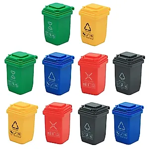 SHIDXIB 10Pcs Creative Trash Can Miniature Mini Trash Bin Sorting Bucket Scene Ornament
