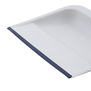 Superio Angle Broom and Clip-On Dustpan Set, Slim Hand Broom Telescopic Handle 53 Inches Tall, Clip On Dust Pan with Low Edge Rubber Lip