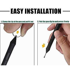 No Worn Out Titanium Alloy Fine Pencil Nibs Compatible with Wacom One Creative Pen, Replacement Hard Refill Tips fits for WACOM ONE DTC133W0A /Galaxy Tab S8 S7 Stylus,2 Pcs