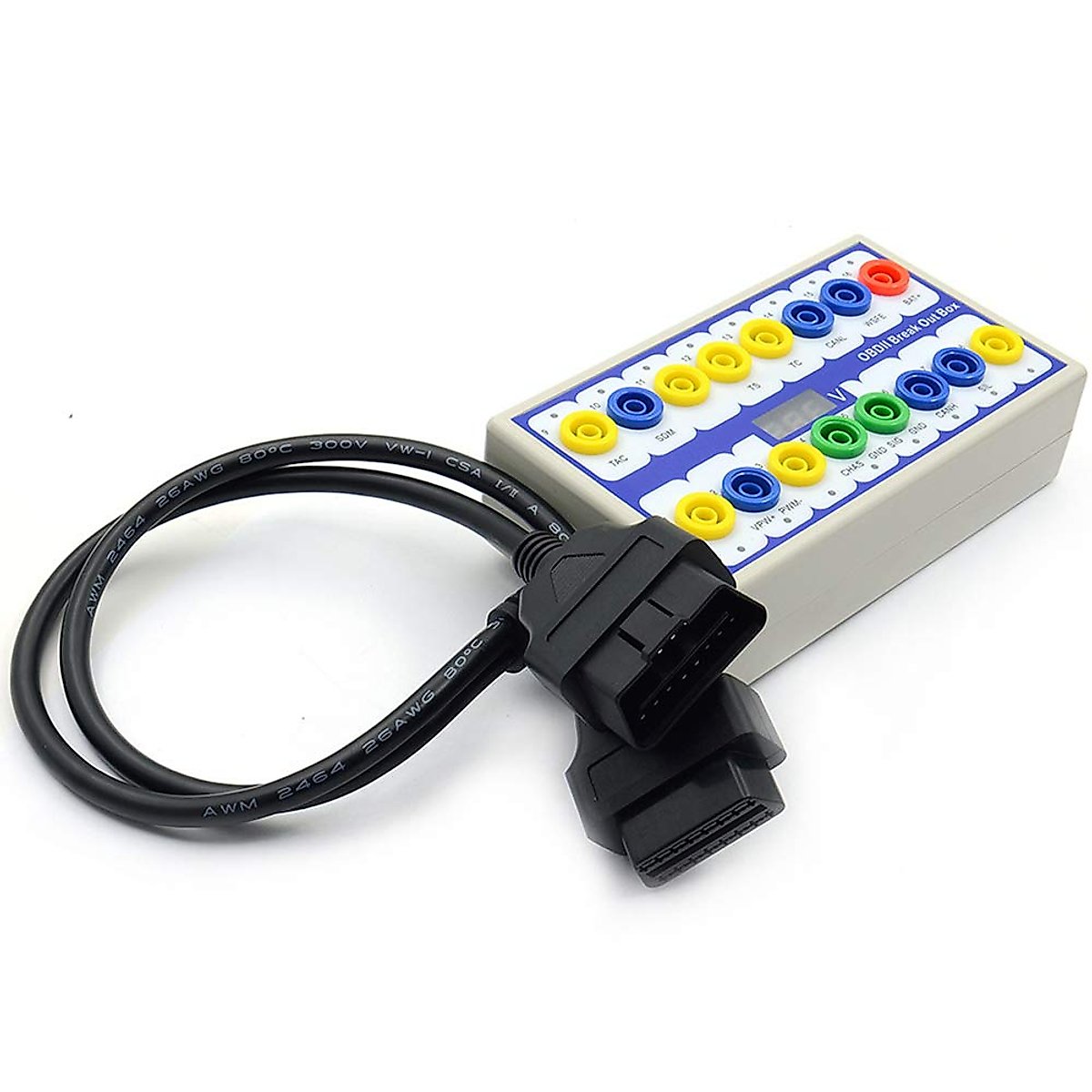 OBD 2 Breakout Box - OBD 2 Protocol Detector Tester Auto Car Tools Diagnostic Connector Breakout Box Detector Repair with Connection Cable