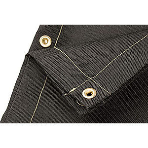 Waylander Svalinn Fiberglass Welding Blanket – Flame Retardant Fabric Up to 1400°F; Heavy Duty Double-Sided Vermiculite Treated Fiberglass for Less Shed and Fierce Spark Protection (6' x 6', BLACK)