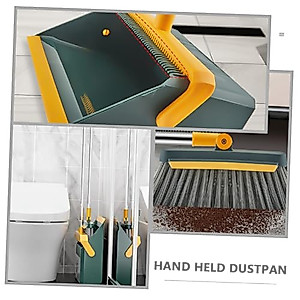 SOESFOUFU 1 Set Folding Broom Dustpan Standing Dustpan Kitchen Broom Indoor Broom Household Dustpan and Broom Long Handle Dust Pan Dust Pan and Broom Heavy Duty Broom Office Broom Pet Brush