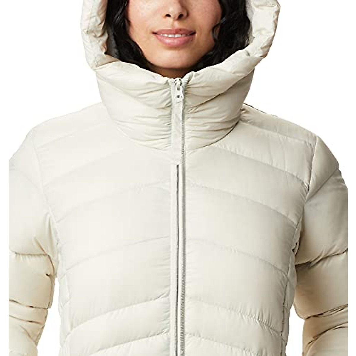 Columbia Women's Autumn Park Down Hooded Jacket, Chalk, Large