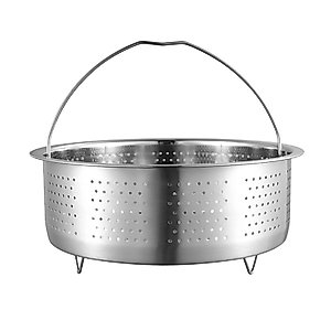 Vegetable Steamer Basket, Stainless Steel Steamer Basket with Handle, Veggie Steamer Basket, Food Steaming Basket, Steamer Insert for Pot, 8.6 inch