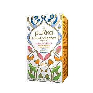 Pukka Tea Variety Pack, Organic Herbal Tea Bags, Five Flavors; Elderberry & Echinacea, Lemon, Ginger & Manuka Honey, Night Time, Three Mint and Detox, (Pack of 3), 60 Tea Bags