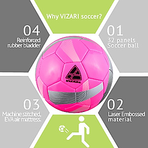 Vizari Hydra Soccer Ball | Synthetic Youth Football Gear | Soccer Training Equipment for Kids | Indoor Outdoor Play | Soccer Training | Gifts for Soccer Lovers | Professional & Adult Soccer Balls