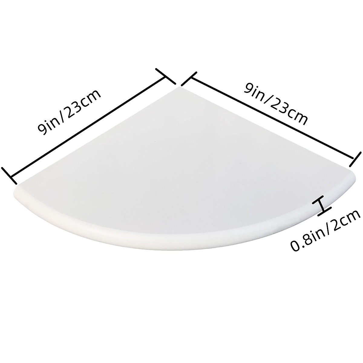 GEOONA 2 Pcs White Marble Corner Shower Shelf for Bathroom, 9'' x 9'' x 0.8'' Marble Corner Shelves for Bathroom Wall Mounted Both Side Polished
