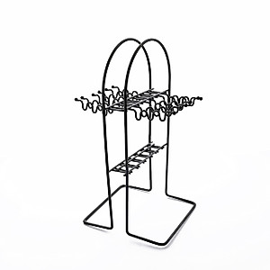 Uniturcky 24 Piece Hanging Flatware Set, Stainless Steel Family Kitchen Utensil Set with Rack, Cutlery set for 6 with Holder, Silverware Sets with Holder, Hanging flatware set, Mirror Polished(Black)