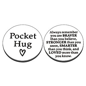 ARKUKU Inspirational Gifts for Women Men Pocket Hug Token Son Daughter Friends Sister Brother Graduation Birthday Christmas Gifts for Kids Love Notes Gifts for Him Her Stocking Stuffers Double-Side