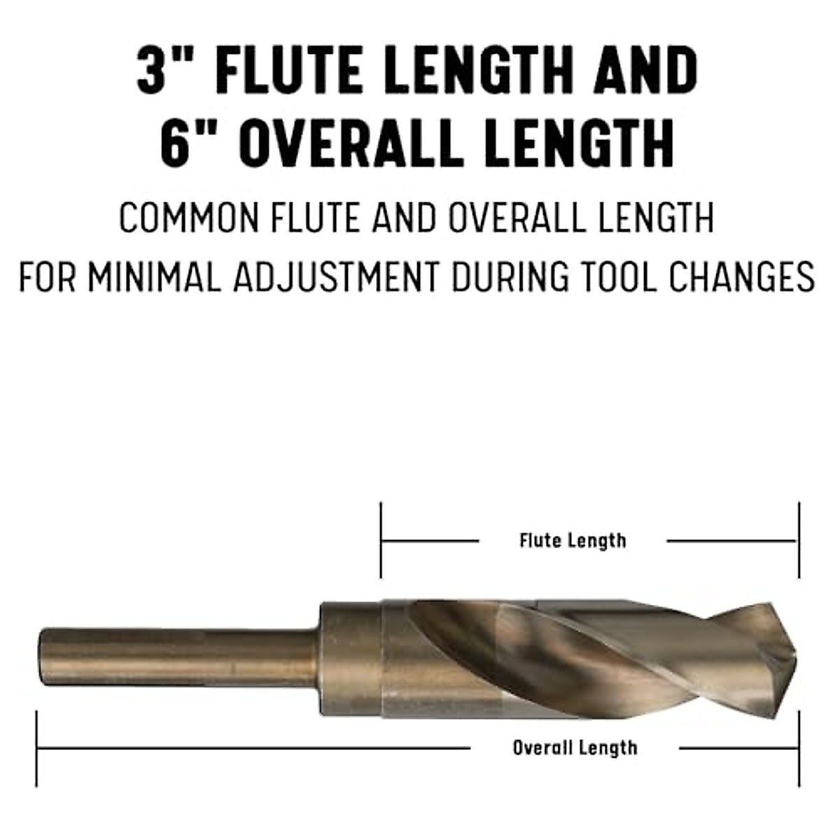 Drill America 17.00mm Cobalt Reduced Shank Drill Bit with 1/2" Shank, D/ACO Series