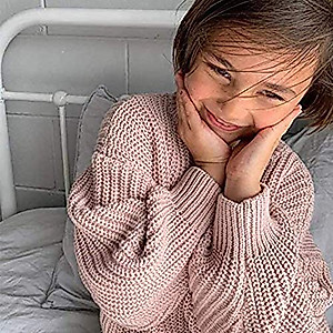 chengchuang Newborn Baby Girls Boys Sweatshirt Blouse Pullover Knit Sweater Warm Crewneck Long Sleeve Tops for Infant Toddler (B-Pink, Age 12-18 Months)