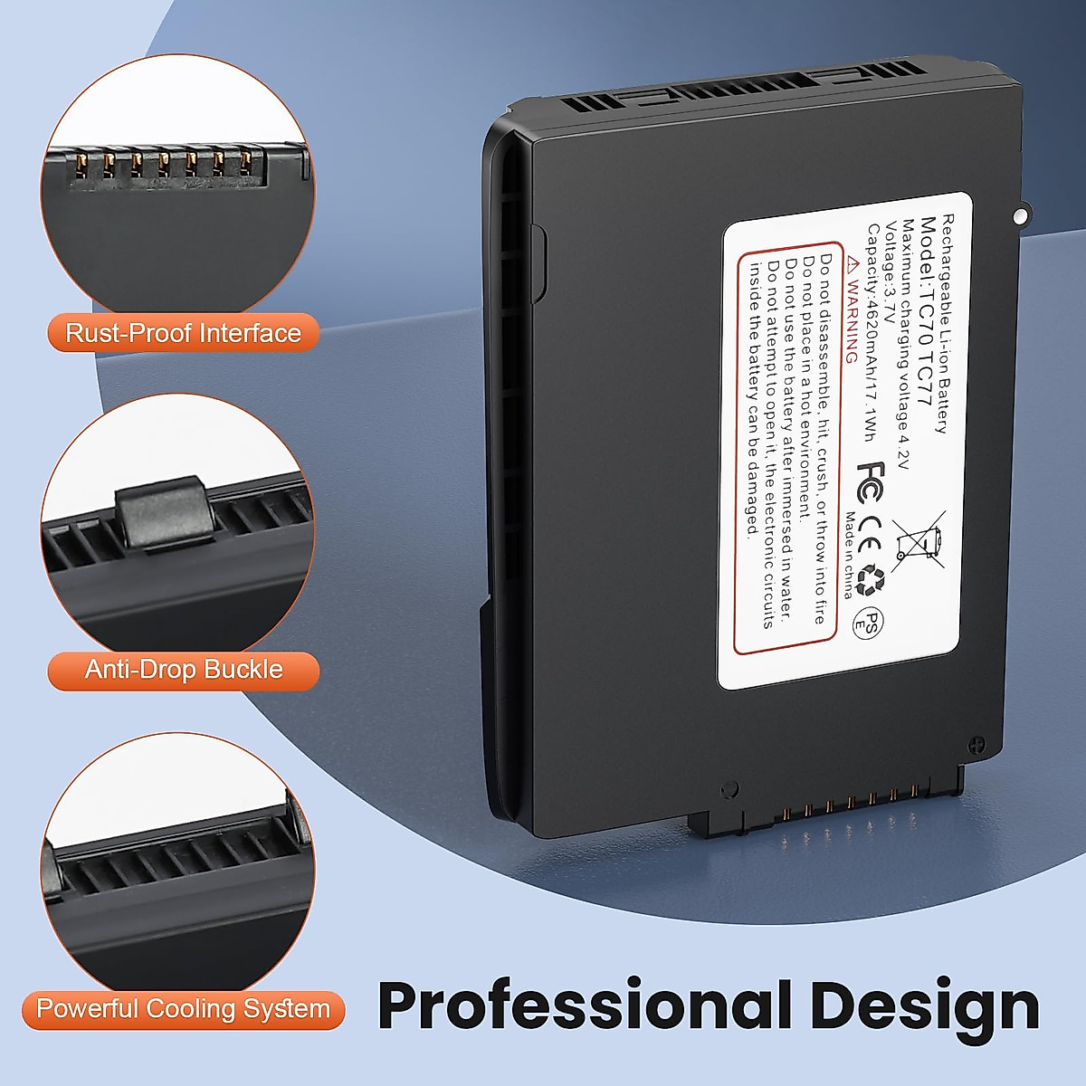 4620mAh TC77 Battery Replacement for Zebra Symbol Motorola TC70 TC72 TC75 TC77 TC700h TC700k TC720l TC75x TC75EK TC75AH TC75GK TC700H TC700K TC77HL BT-000318 Wireless Barcode Scanner