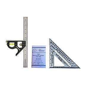 Swanson Tool Co S0101TC132 Value Pack with Speed Square Layout Tool, Blue Book and 12 Inch Combination Square