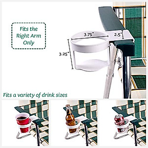 Lawn Chair USA Attachable White Cup Holder for Large Cans, Bottles, Cups, and More | Only Fits Lawn Chair USA Chairs