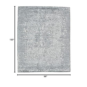 Handmade Modern Contemporary Gray Area Rug 8 x 10
