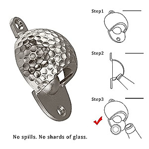 dukclyn Bottle Opener Wall Mounted Beer Coke Opener Golf Ideal Gift for Golf Fans Matt Chrome