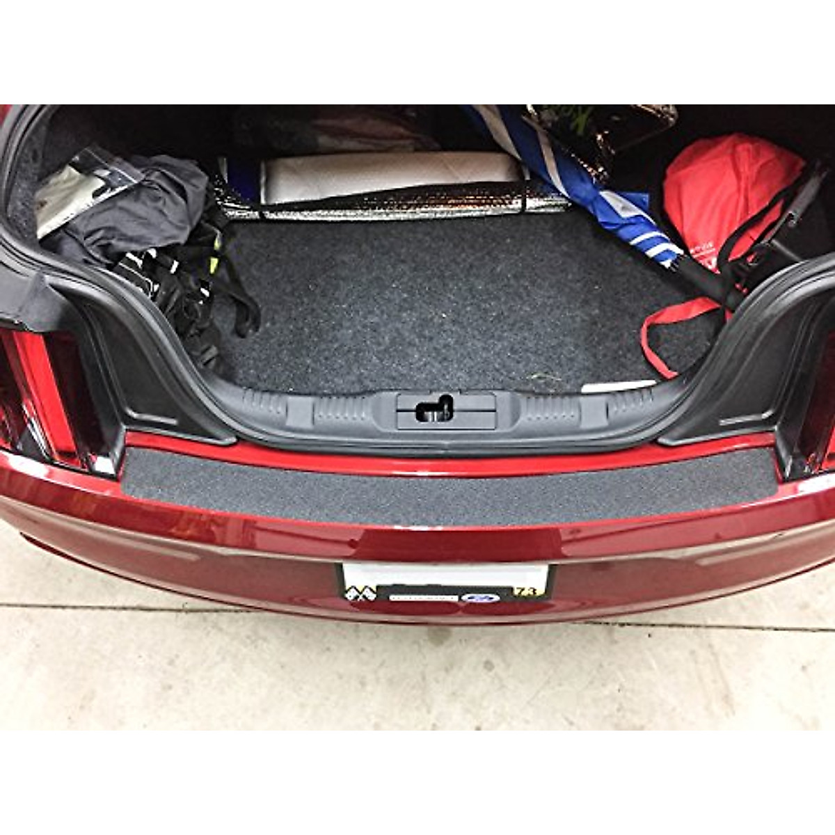 Rear Bumper Scuff Scratch Protector 2015-2017 Compatible with Ford Mustang 1pc Paint Shield Cover Black Peel and Stick Install