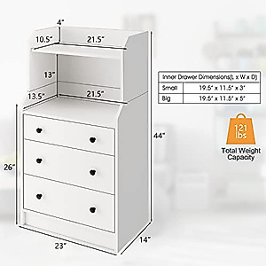 Giantex 3 Drawers Dresser for Bedroom - Modern Storage Dresser Chest of Drawers with 2 Shelves, 3 Pull-Out Drawers, Anti-toppling Device, Storage Organizer for Bedroom, Living Room, Entryway, White